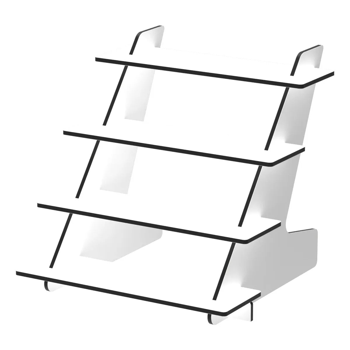 Exhibidor Escalonado Blanco De Mdf 4 Niveles Diseño Liso – Exhibidores ...