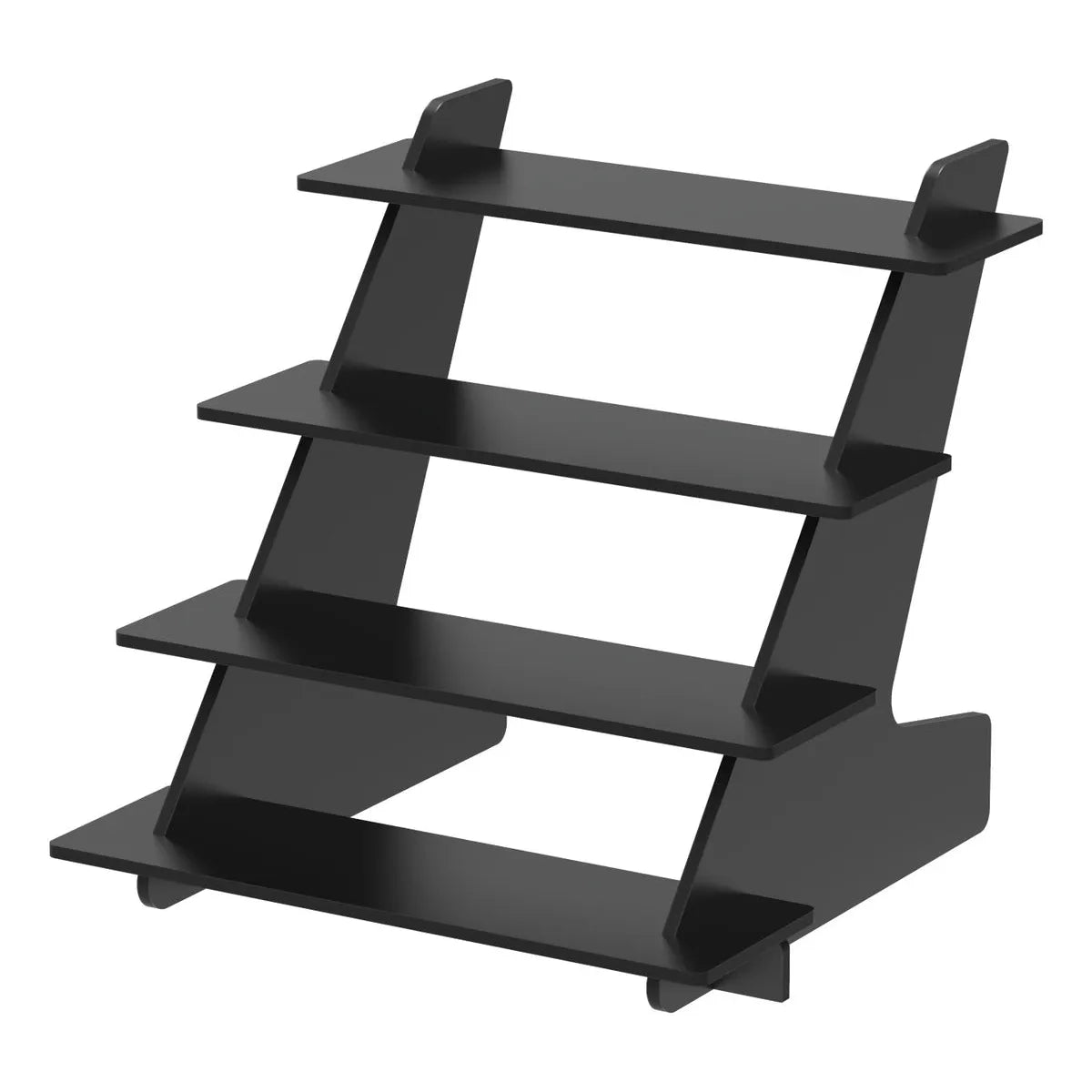 Exhibidor Escalonado Negro De Mdf 4 Niveles Diseño Liso – Exhibidores Chile